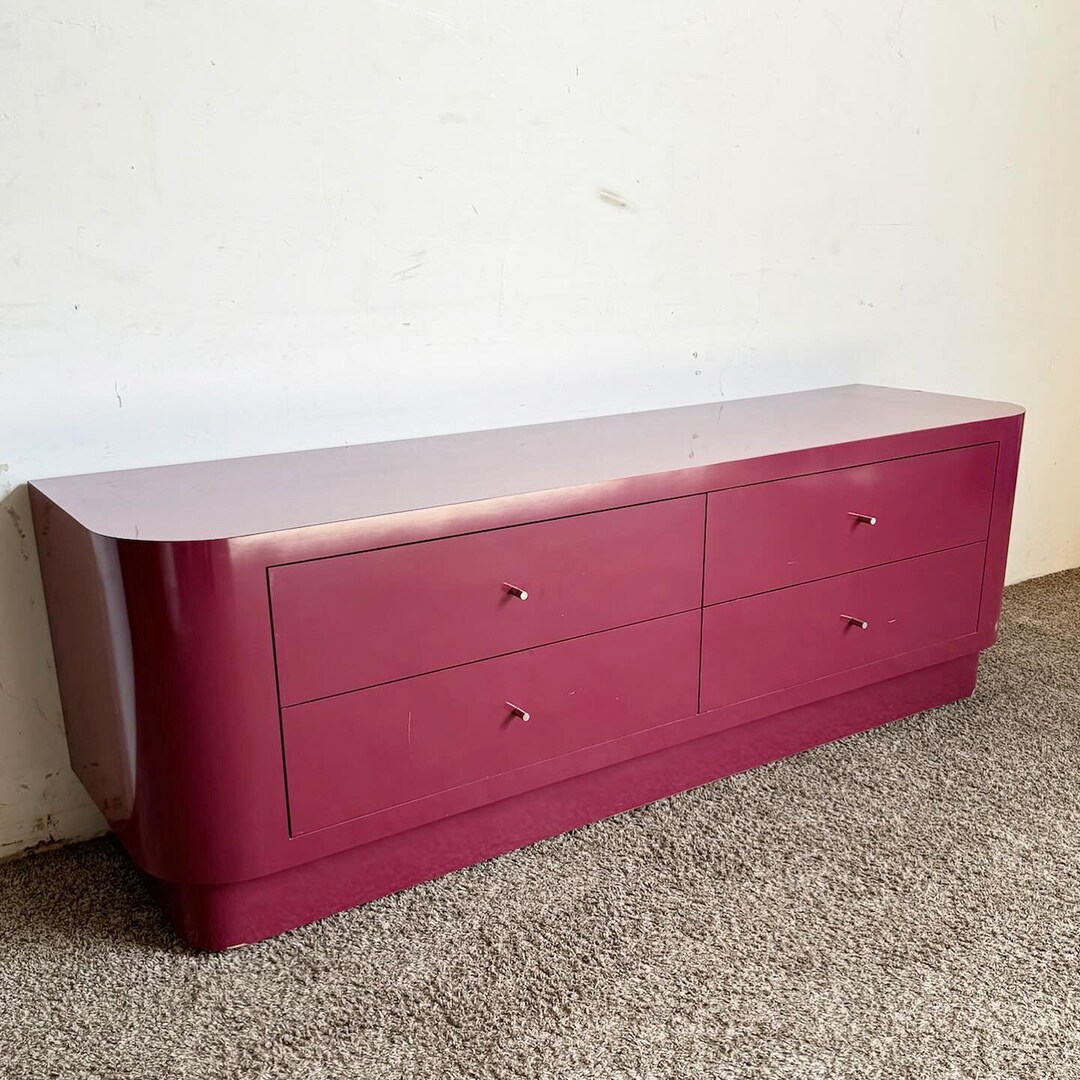 Postmodern Purple Lacquer Laminate Lowboy Dresser - Etsy