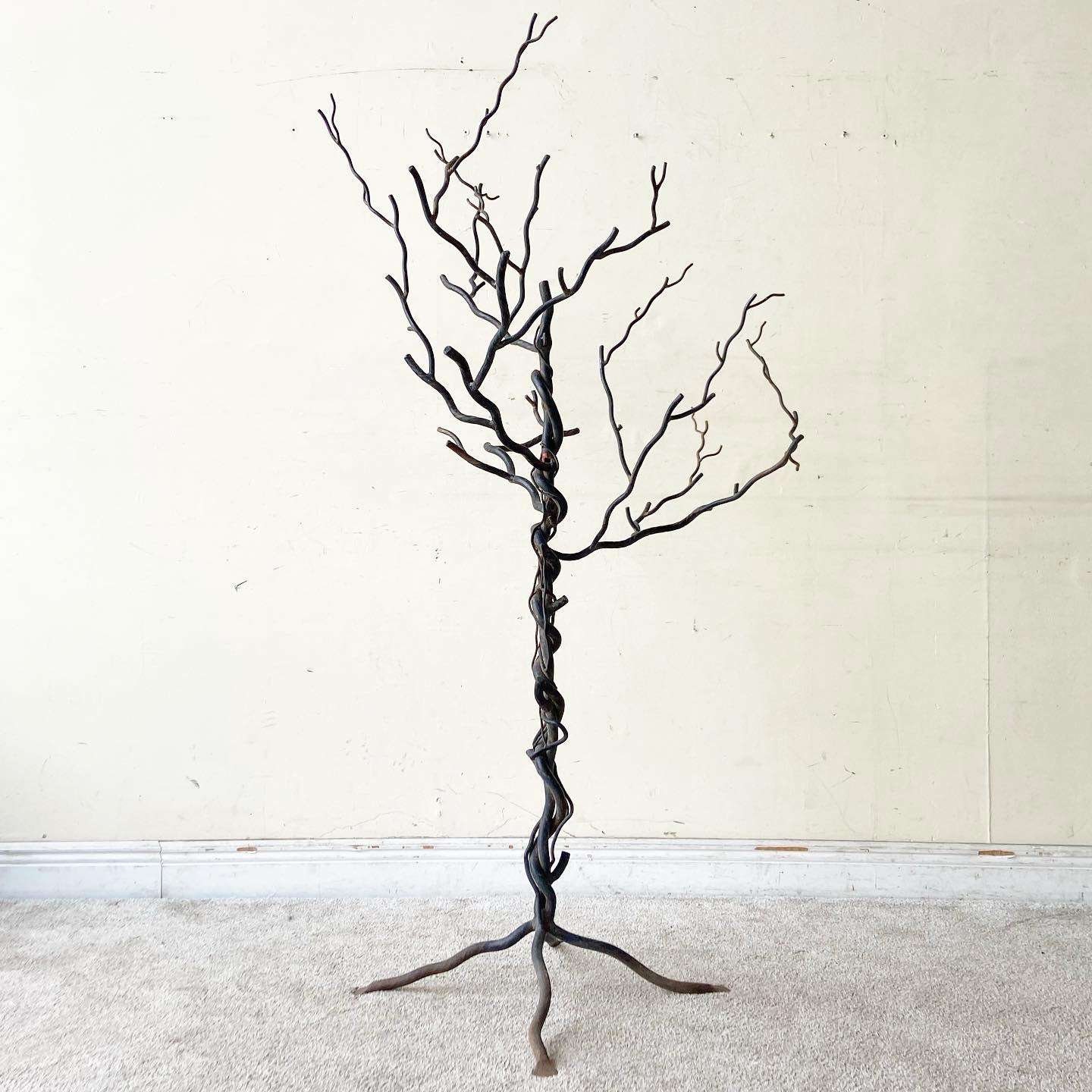 Vintage Hand Made Wrought Iron Tree Sculpture - Etsy