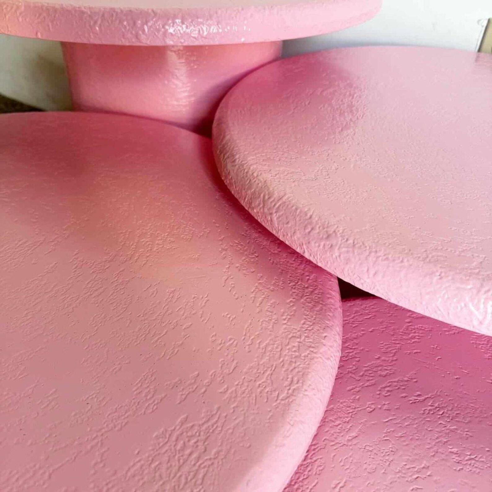 Postmodern Pink Textures Circular Mushroom Nesting Tables - Set of 4 - Etsy