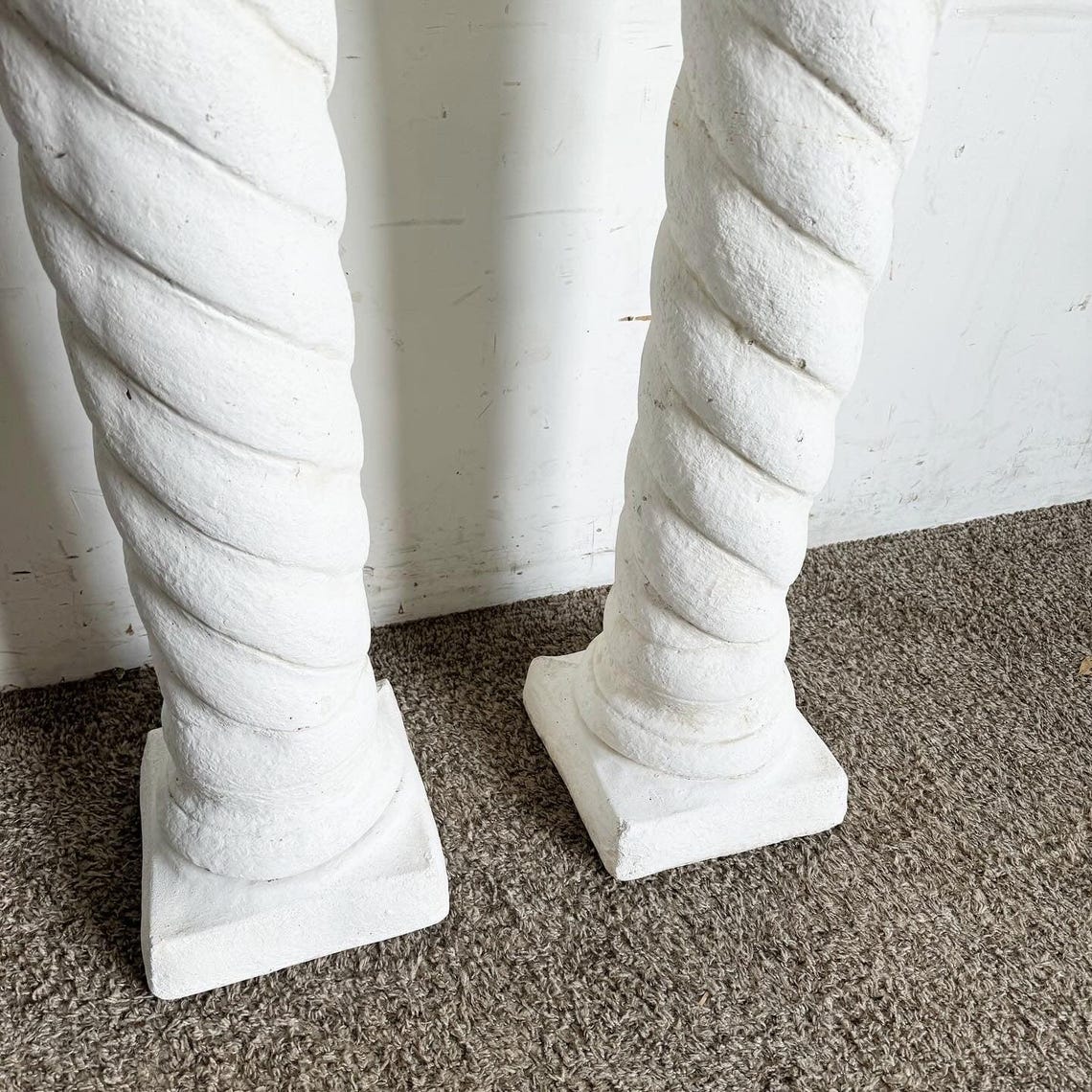 Regency White Plaster Columns Pedestals - a Pair - Etsy