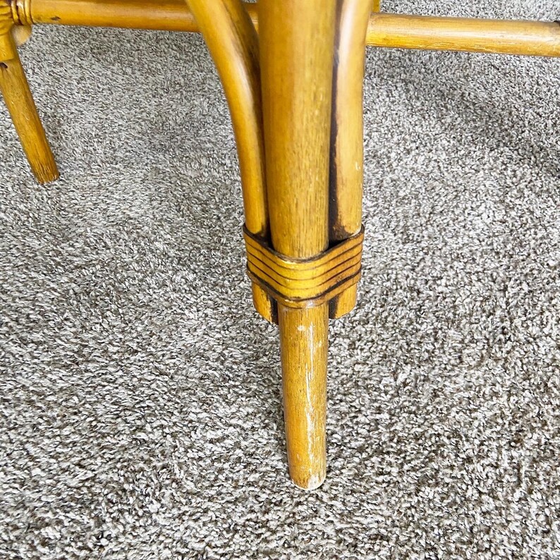 Boho Chic Bamboo Rattan Dining Chairs Set Of 4 Etsy