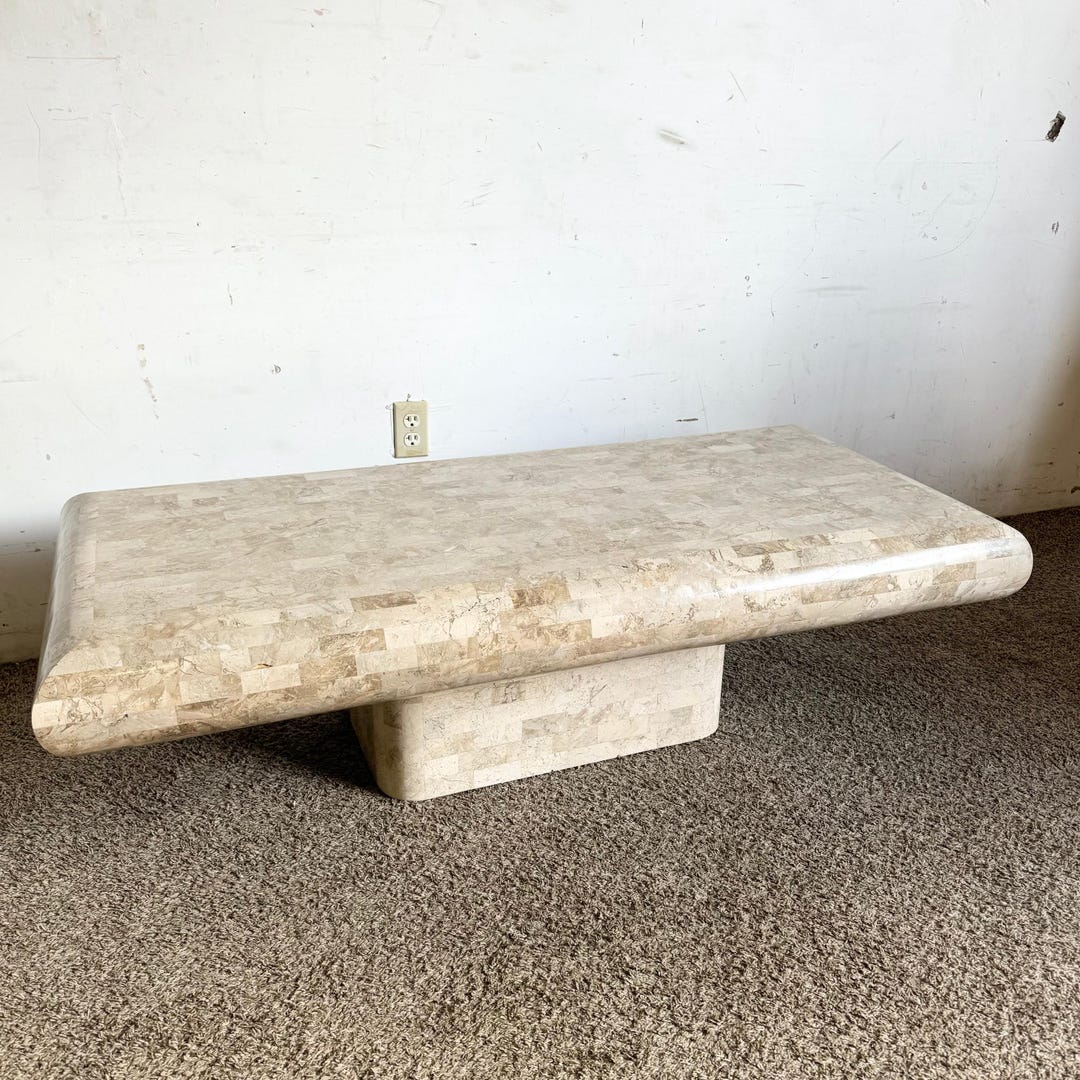 Postmodern Polished Tessellated Stone Rectangular Coffee Table - Etsy