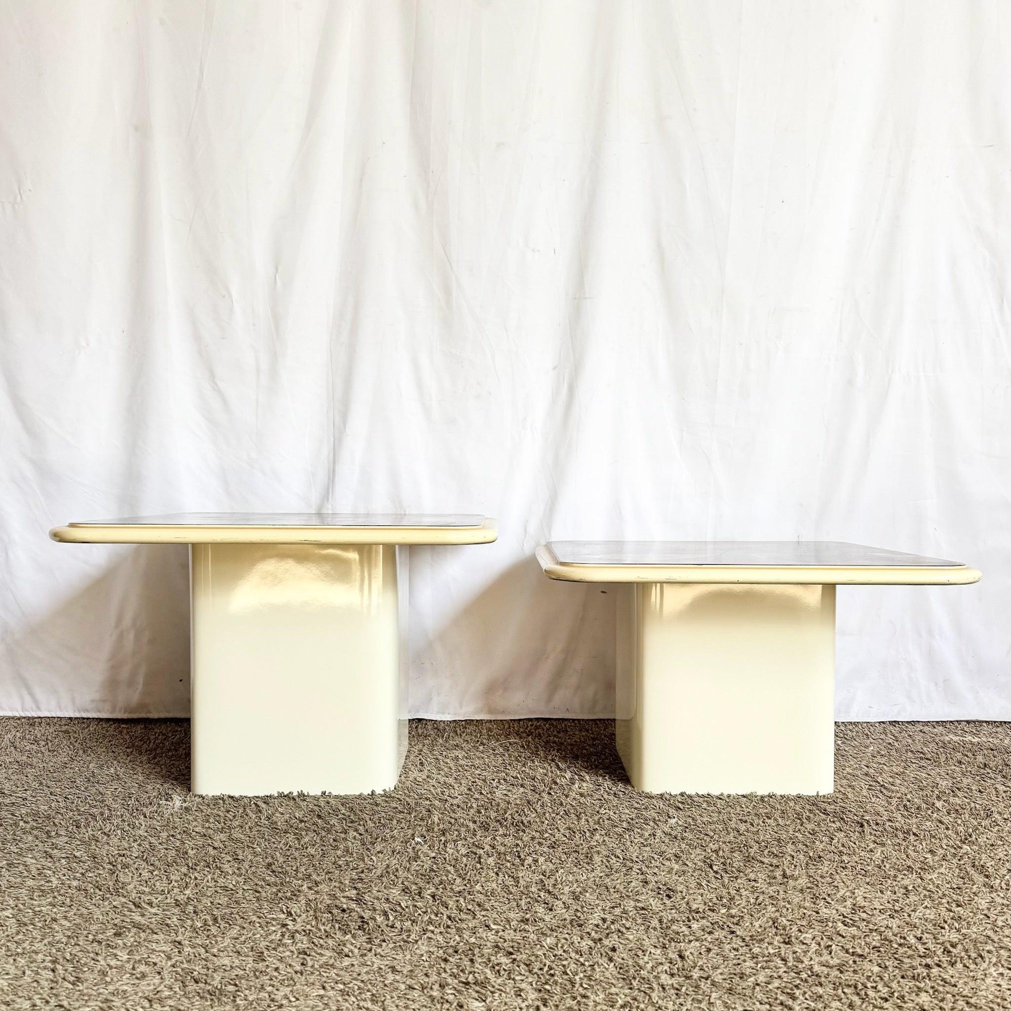 Art Deco Epoxy Top Abstract Square Nesting Tables - Set of 2 - Etsy