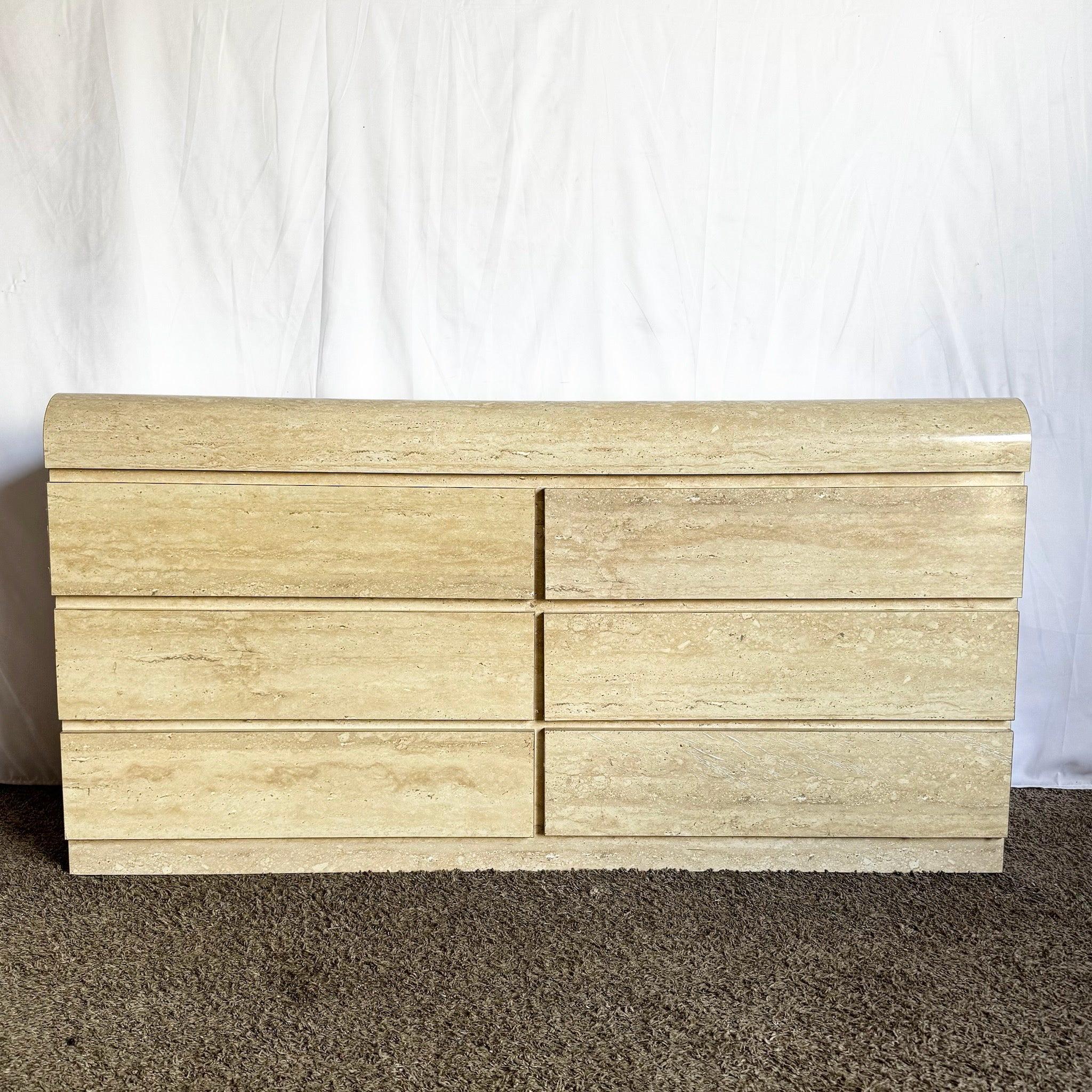 Postmodern Faux Travertine Laminate Waterfall Dresser - Etsy