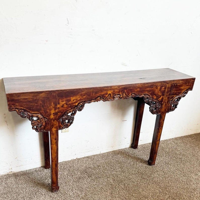 Chinoiserie Hand Carved Dragon Altar/console Table - Etsy