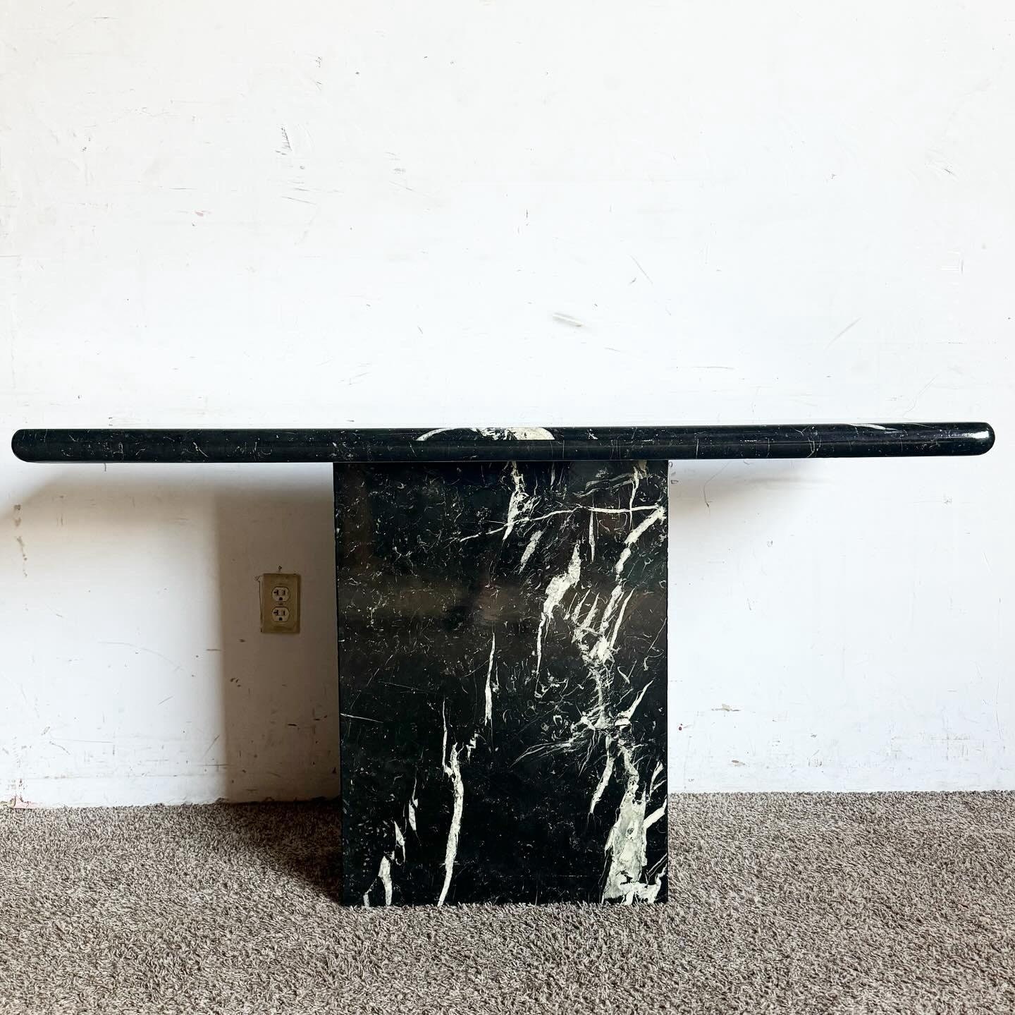 Italian Black Marble Console Table - Etsy