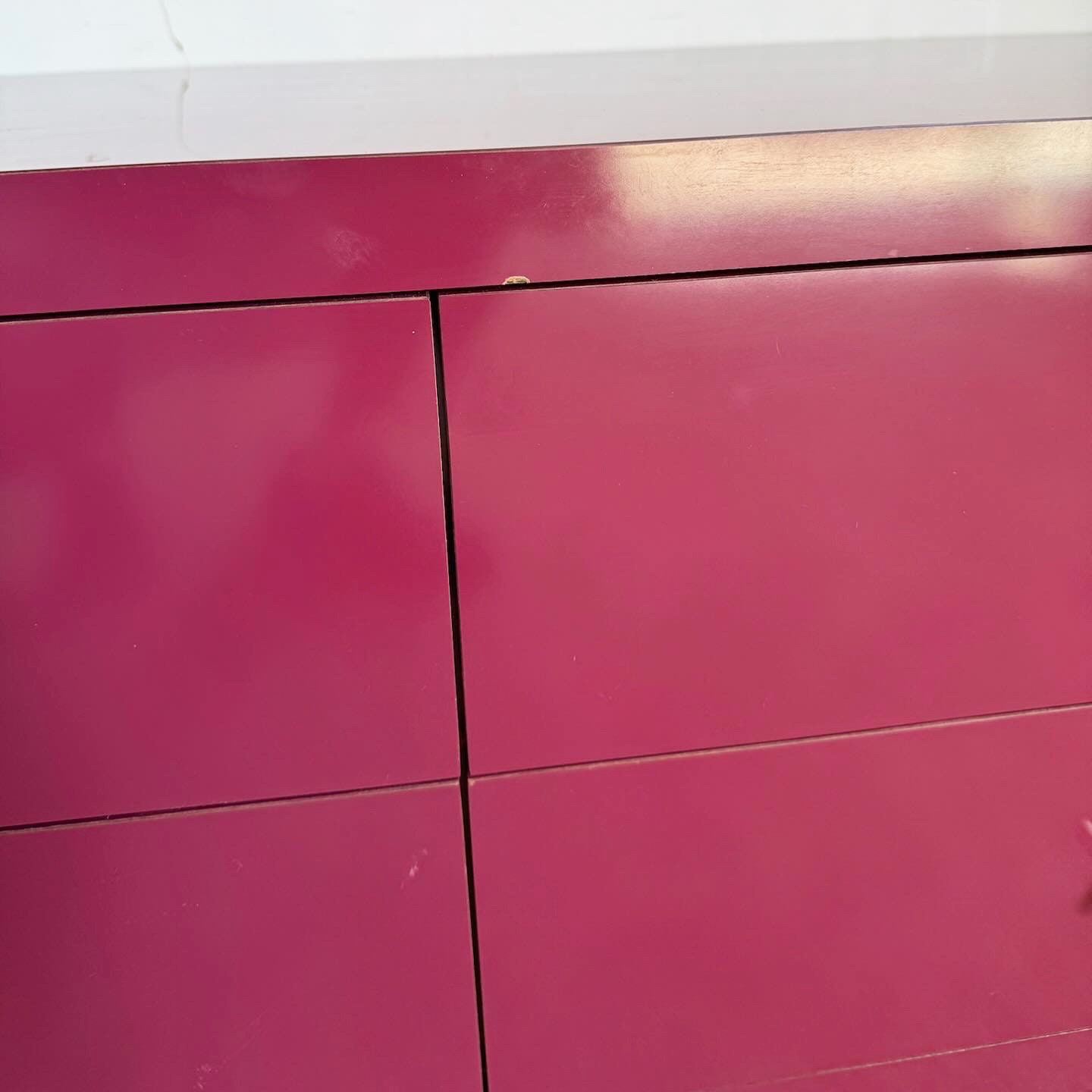 Postmodern Maroon Lacquer Laminate Lowboy Dresser - Etsy