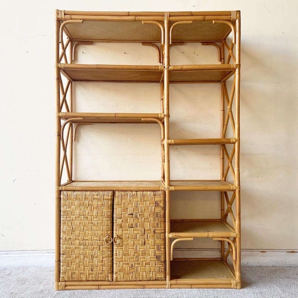Rattan Bookcase - Etsy