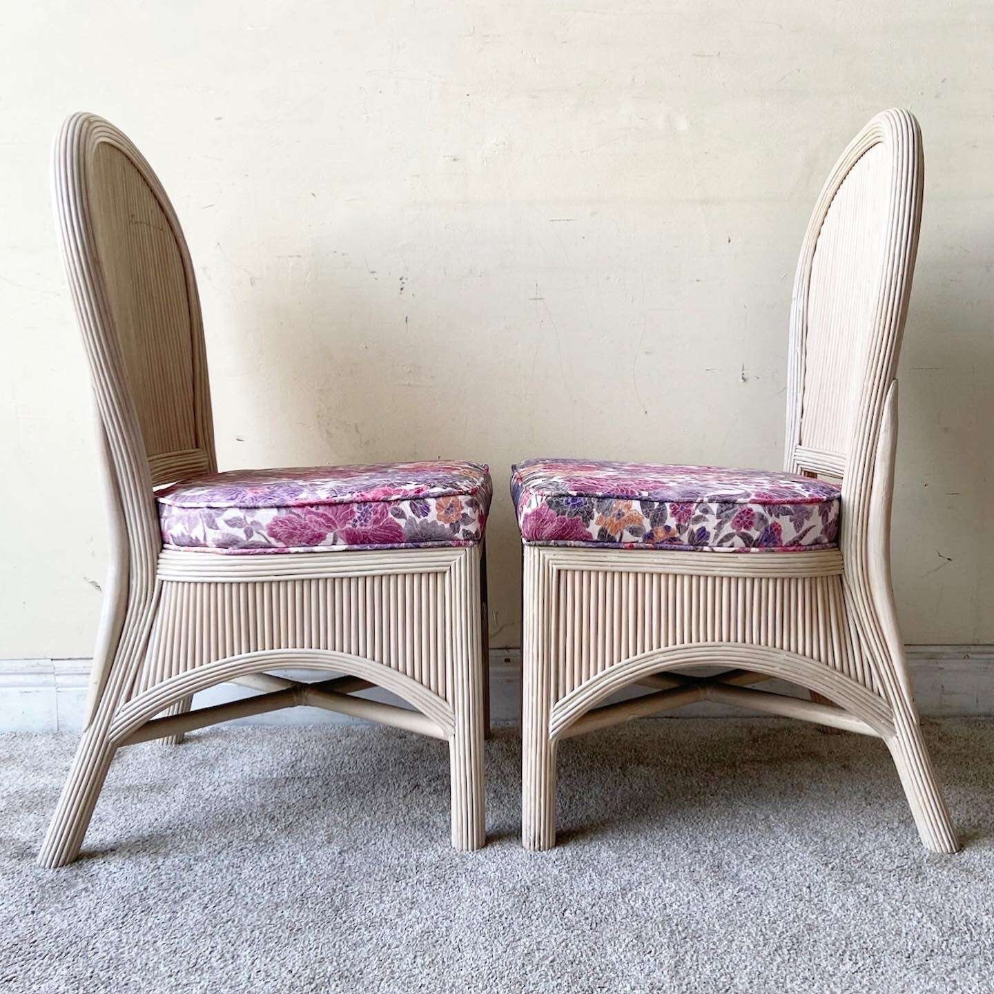 Boho Chic Pencil Reed Dining Chairs - Etsy