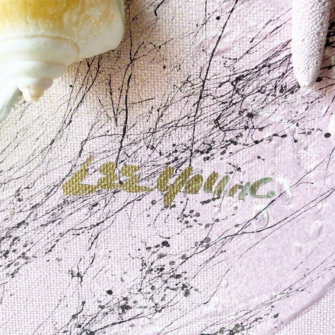 Postmodern Seashell & Canvas Abstract Paintings - a Pair - Etsy