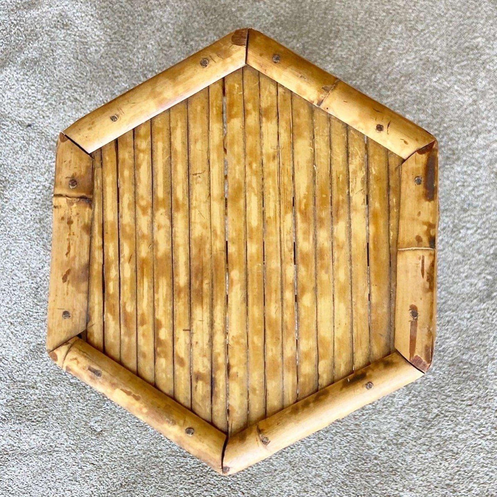 Boho Chic Hexagonal Tortoise Shell Bamboo Nesting Pedestals - Etsy