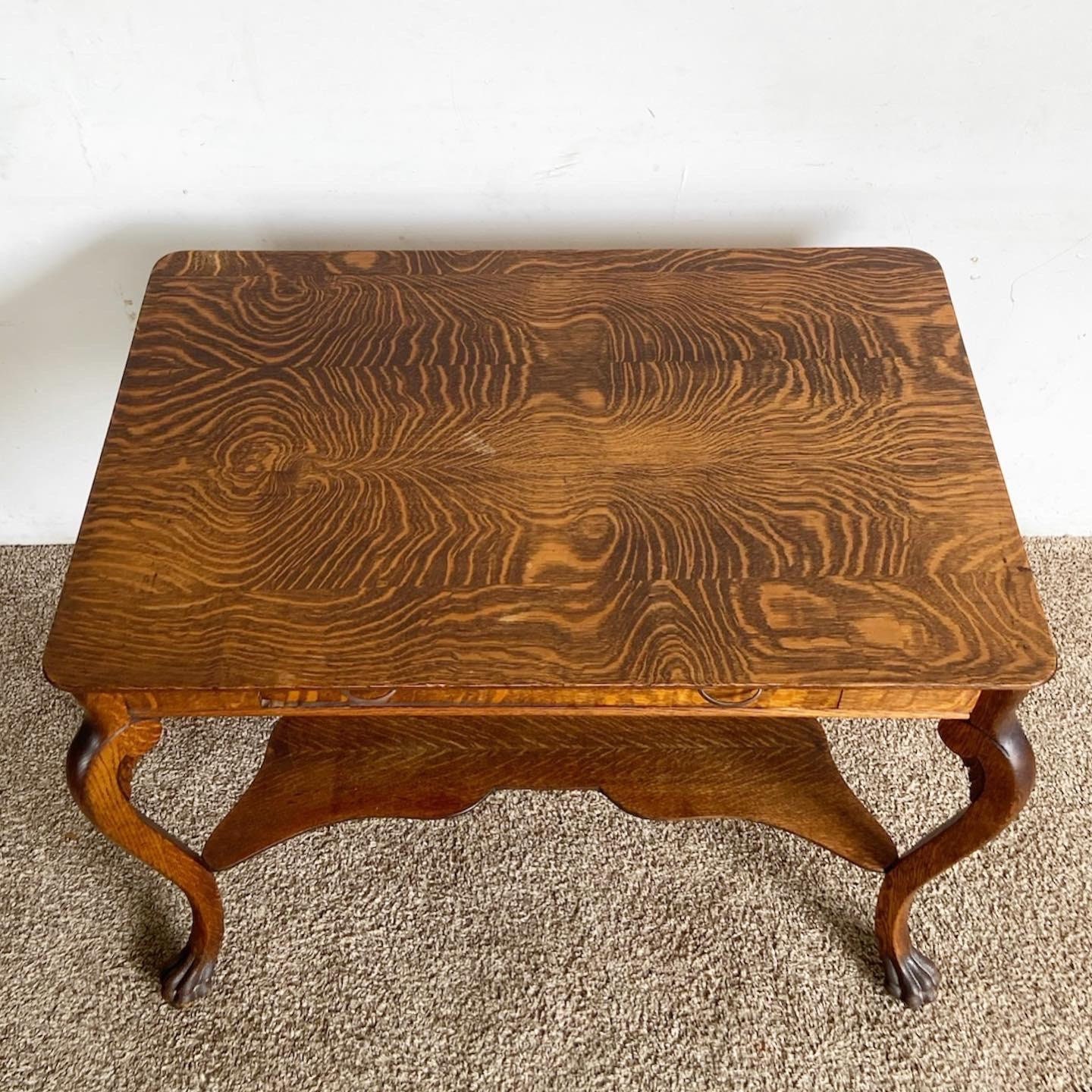 Vintage Tiger Oak Console Table/desk - Etsy