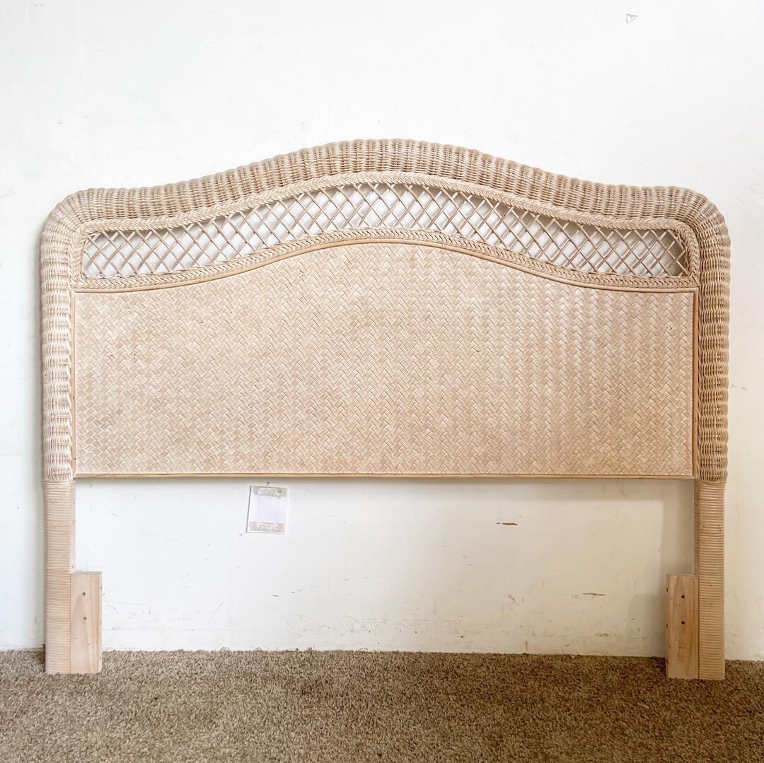 Boho Chic Rattan and Wicker Queen Headboard - Etsy