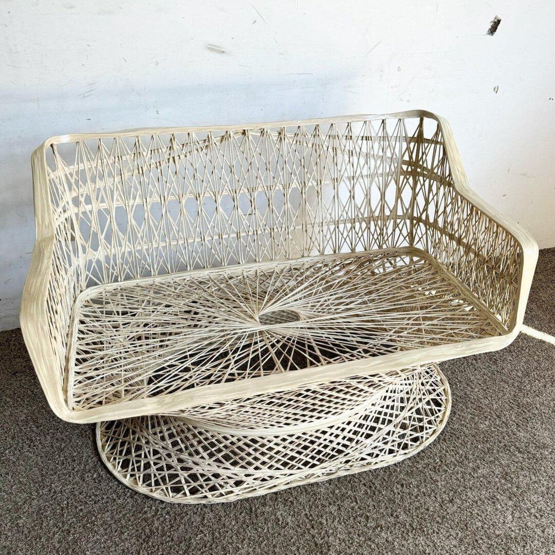 Mid Century Modern Spun Fiberglass Woodard Bench - Etsy