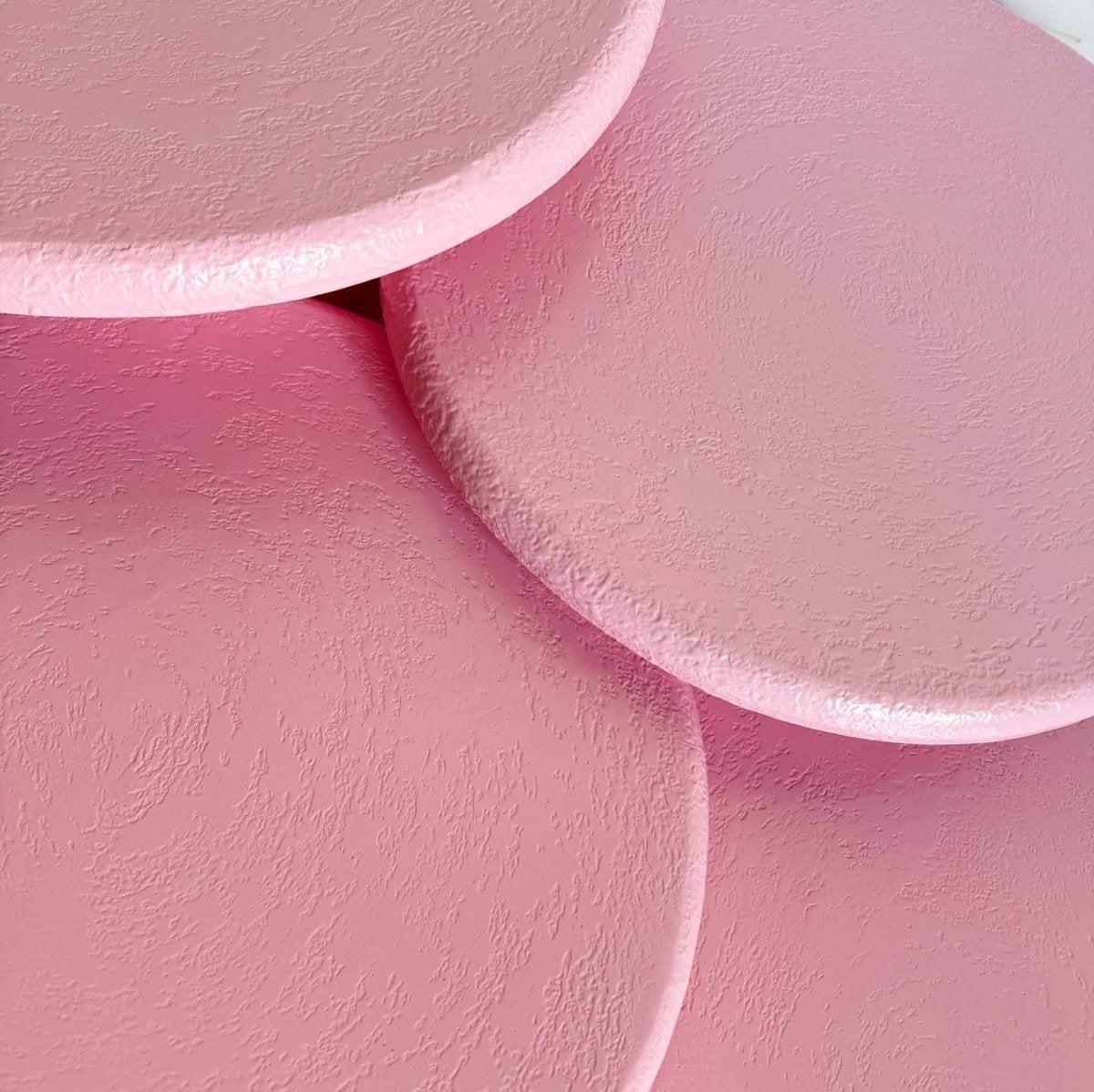 Postmodern Pink Textures Circular Mushroom Nesting Tables - Set of 4 - Etsy