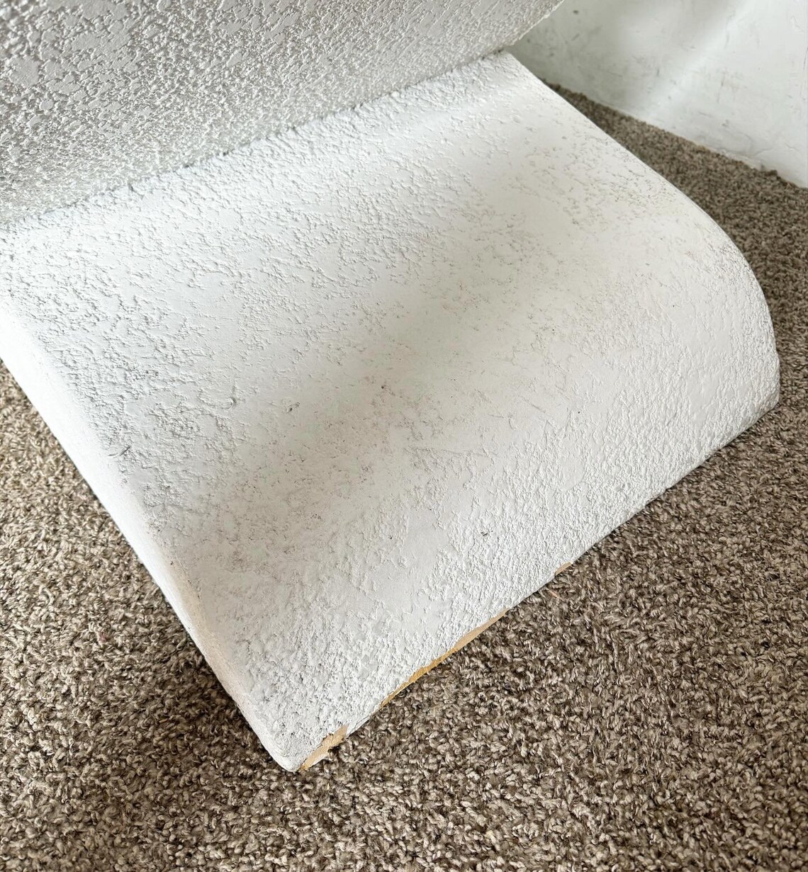 Postmodern Sculpted White Stucco Etagere/bookshelf 3 Glass Shelves - Etsy