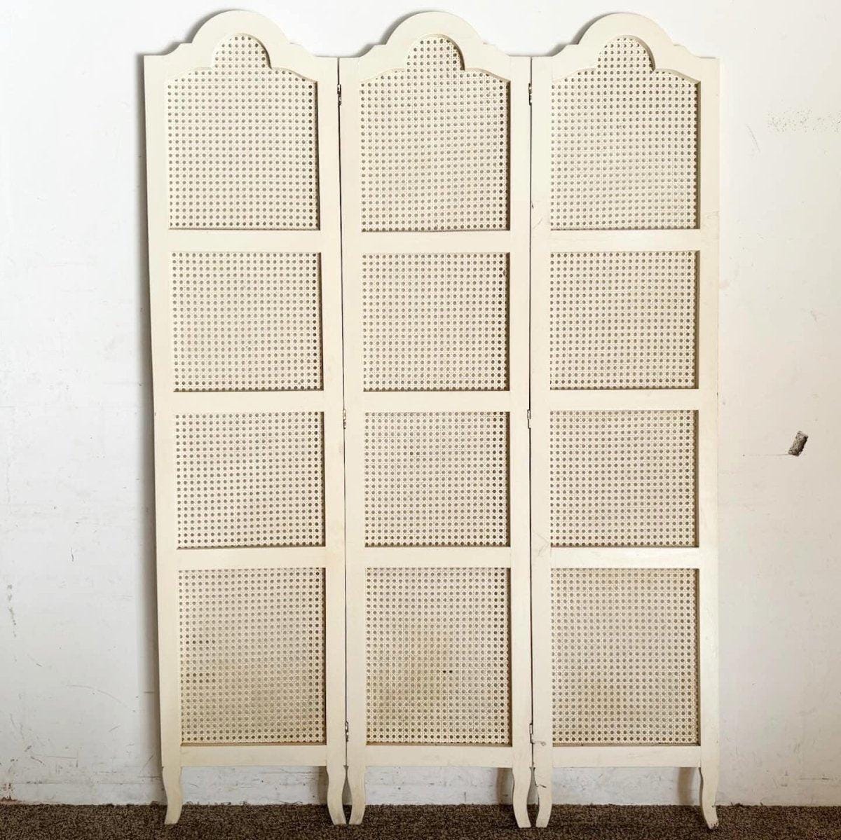 Regency Chic off White Cane Room Divider/screen - Etsy