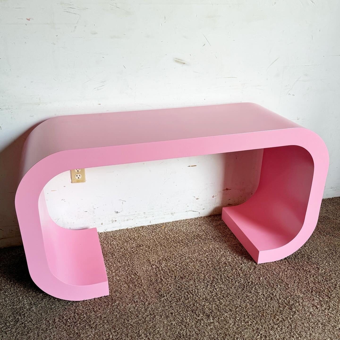 Post Modern Pink Scroll Console Table, Karl Springer Style - Etsy