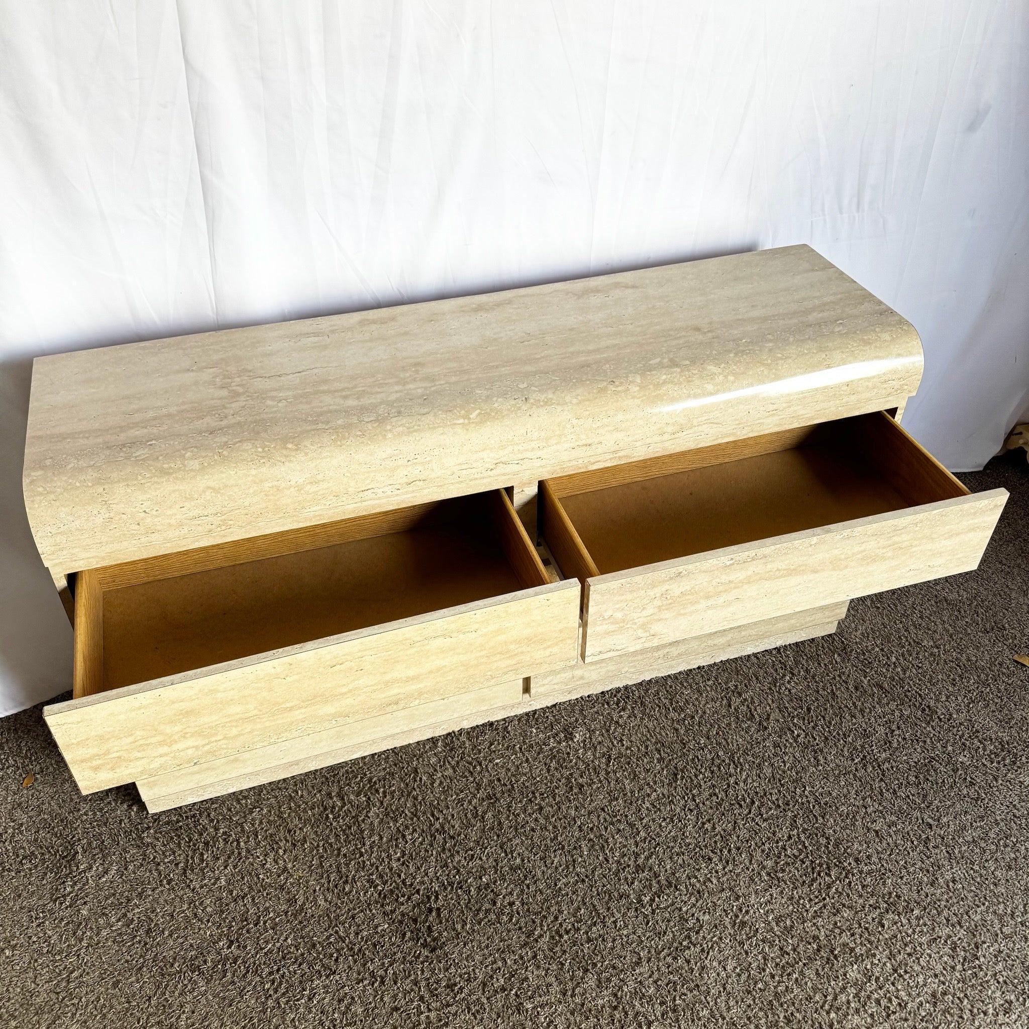 Postmodern Faux Travertine Laminate Waterfall Dresser - Etsy