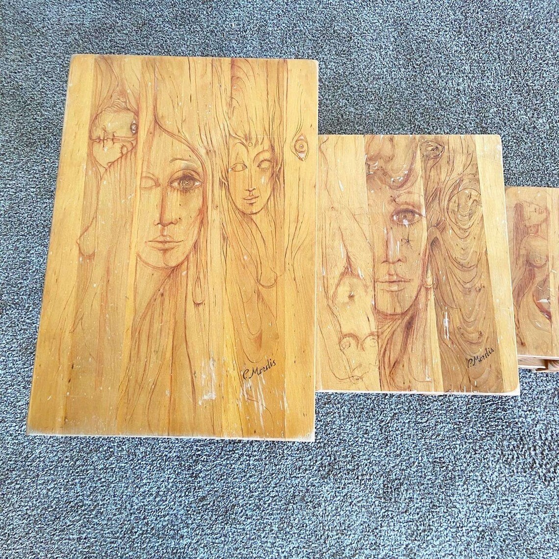 Vintage Wooden Hand Drawn Female Body Form Nesting Tables Set of 4 - Etsy