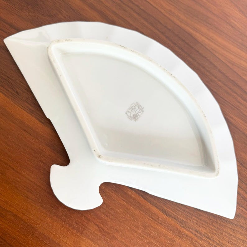 Japanese Yamaji Porcelain Fan Dish - Etsy
