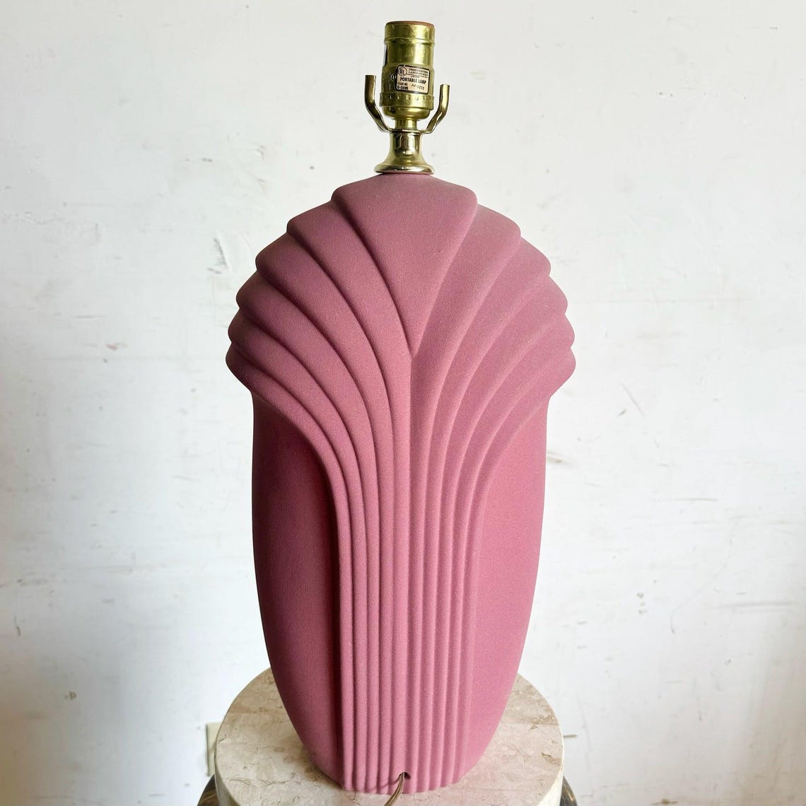 Postmodern Rough Textured Hot Pink Scalloped Table Lamp - Etsy