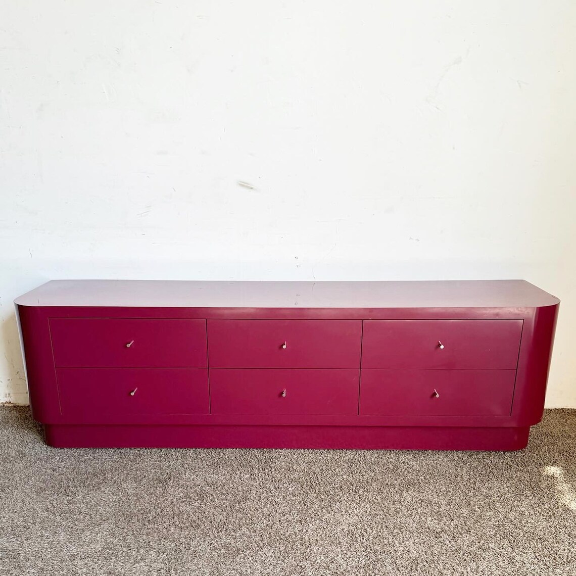 Postmodern Maroon Lacquer Laminate Lowboy Dresser - Etsy