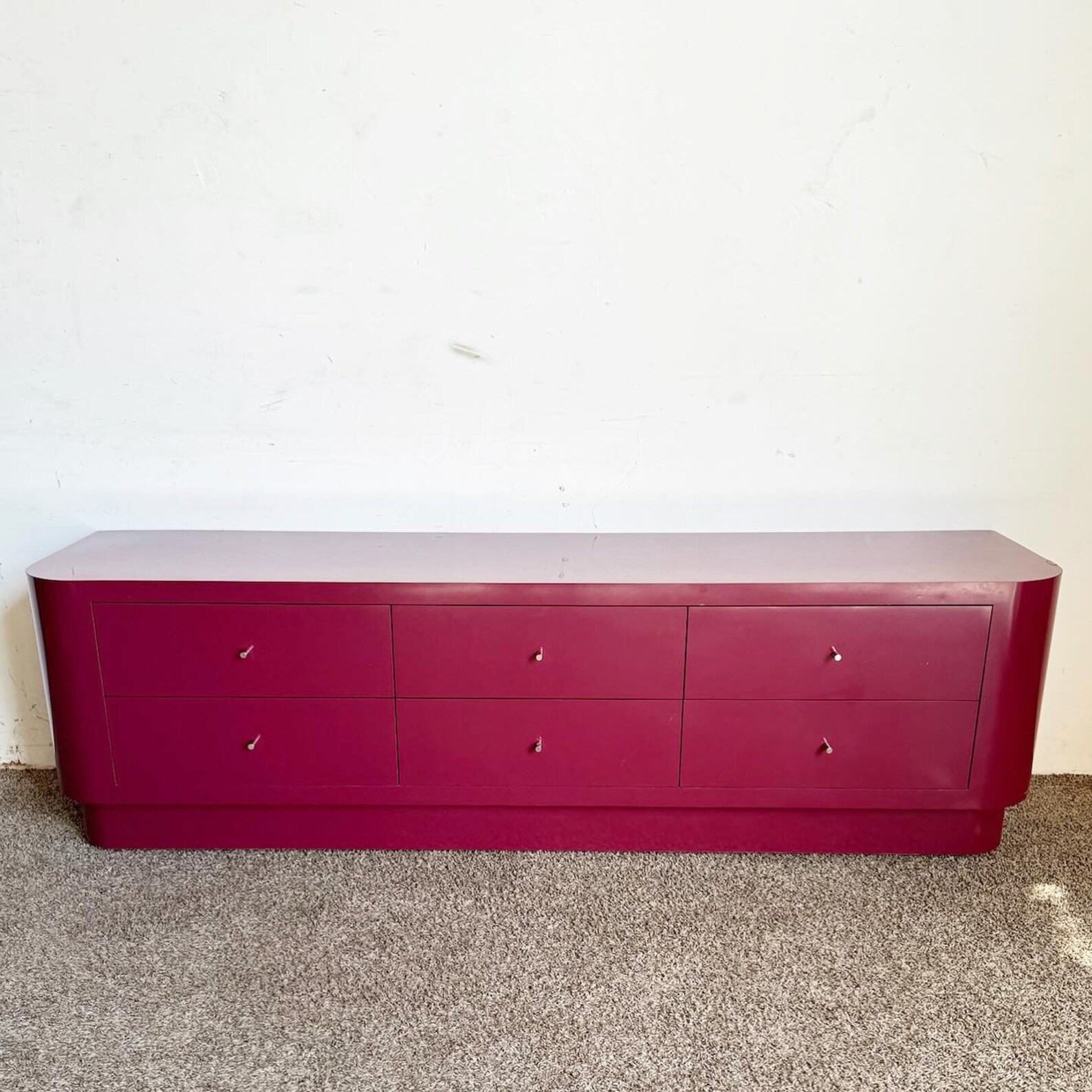 Postmodern Maroon Lacquer Laminate Lowboy Dresser - Etsy