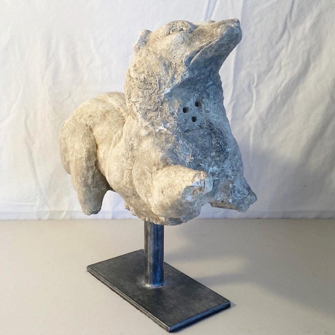 Abstract Distressed Plaster Dog Sculpture - Etsy