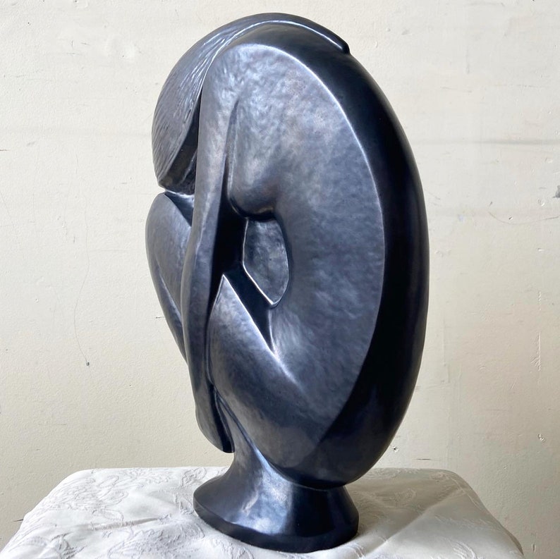 Postmodern Black Ceramic Crouching Female Sculpture - Etsy