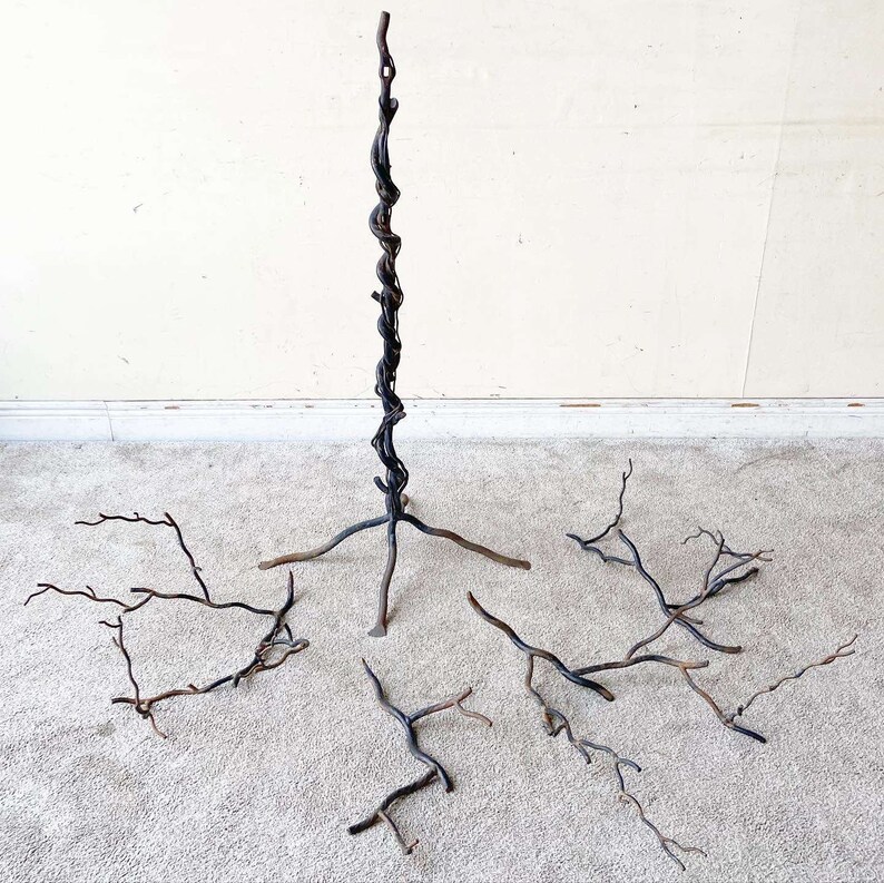 Vintage Hand Made Wrought Iron Tree Sculpture - Etsy