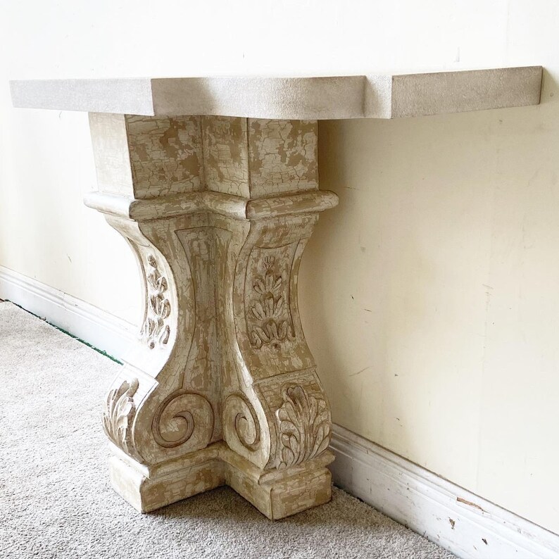 Vintage Ceramic and Wood Console Table - Etsy