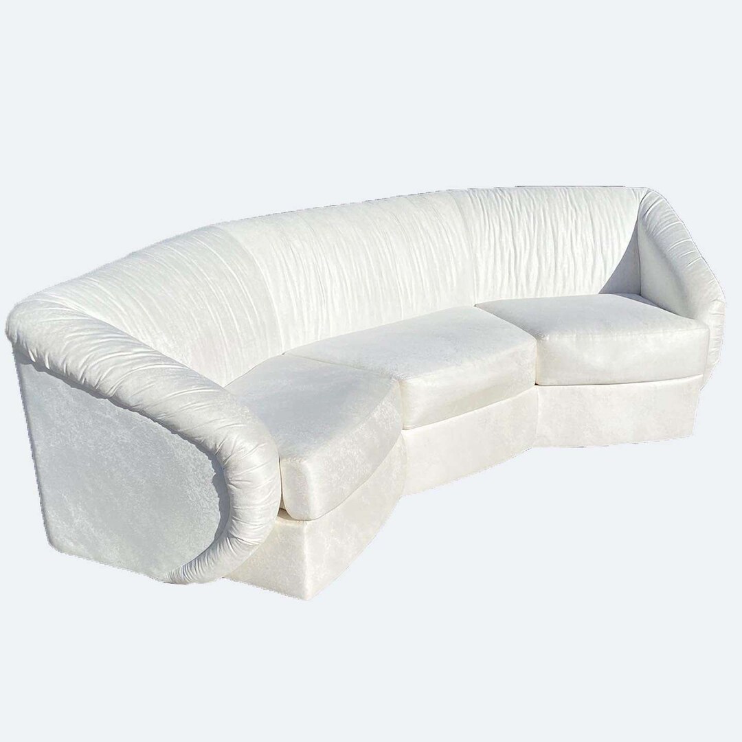 Postmodern Sculpted White Sofa by Carsons - Etsy
