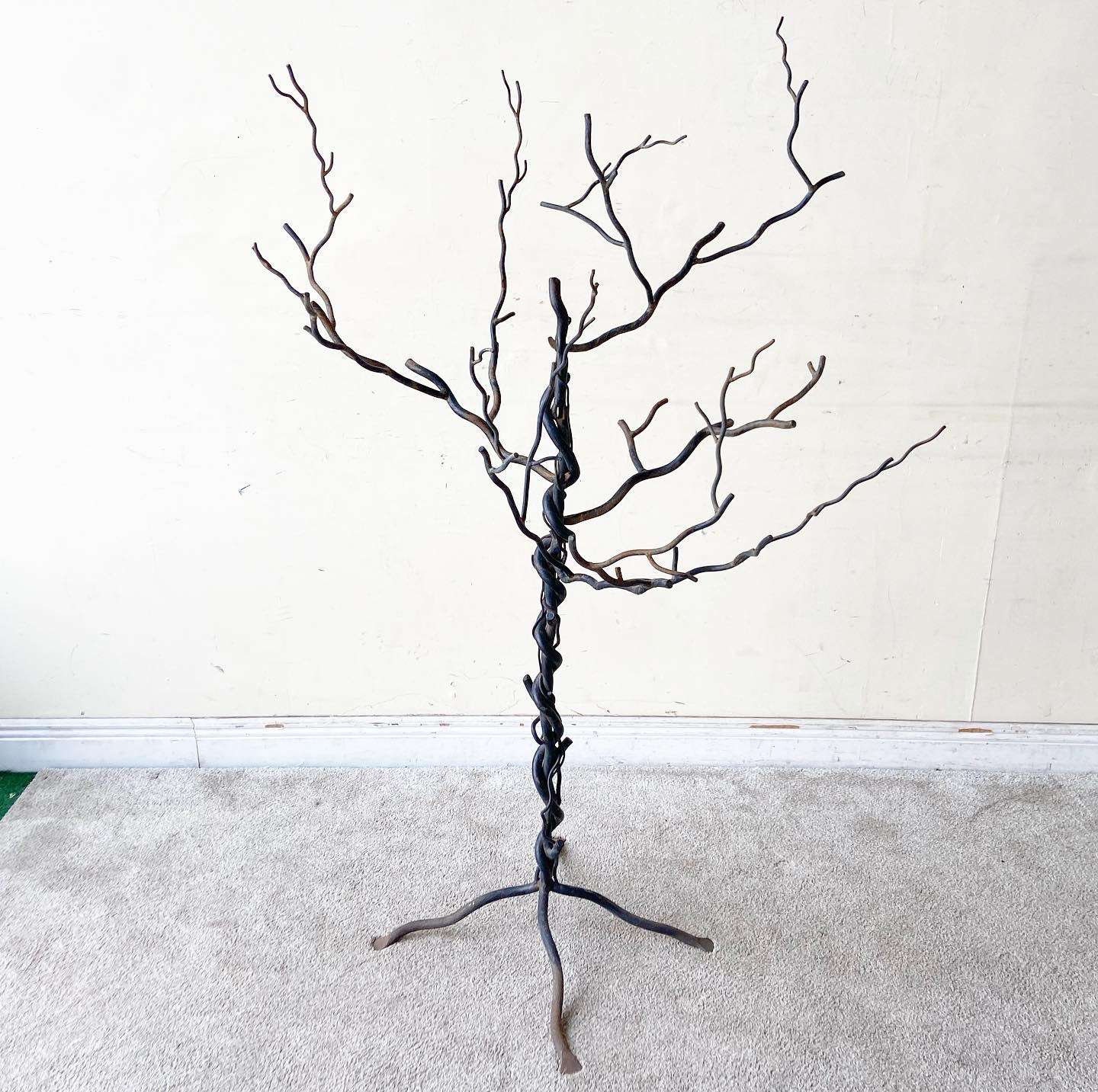 Vintage Hand Made Wrought Iron Tree Sculpture - Etsy