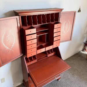 Vintage Georgian Red Secretary Desk - Etsy