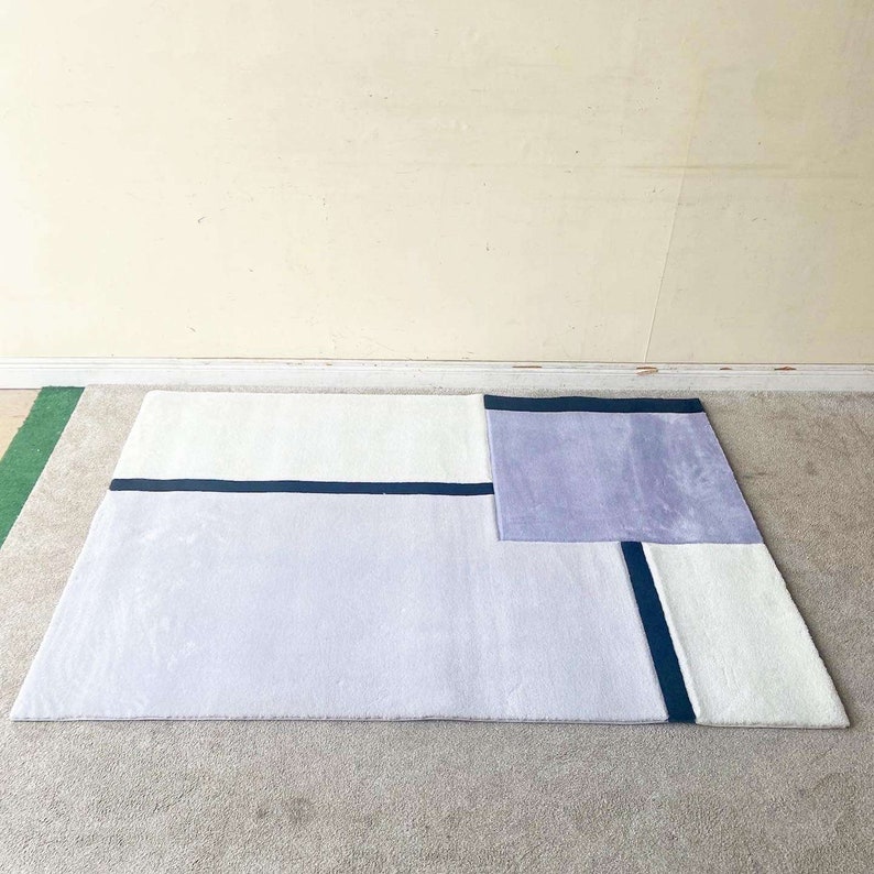Postmodern Purple, Lavender Black and White Rectangular Area Rug - Etsy