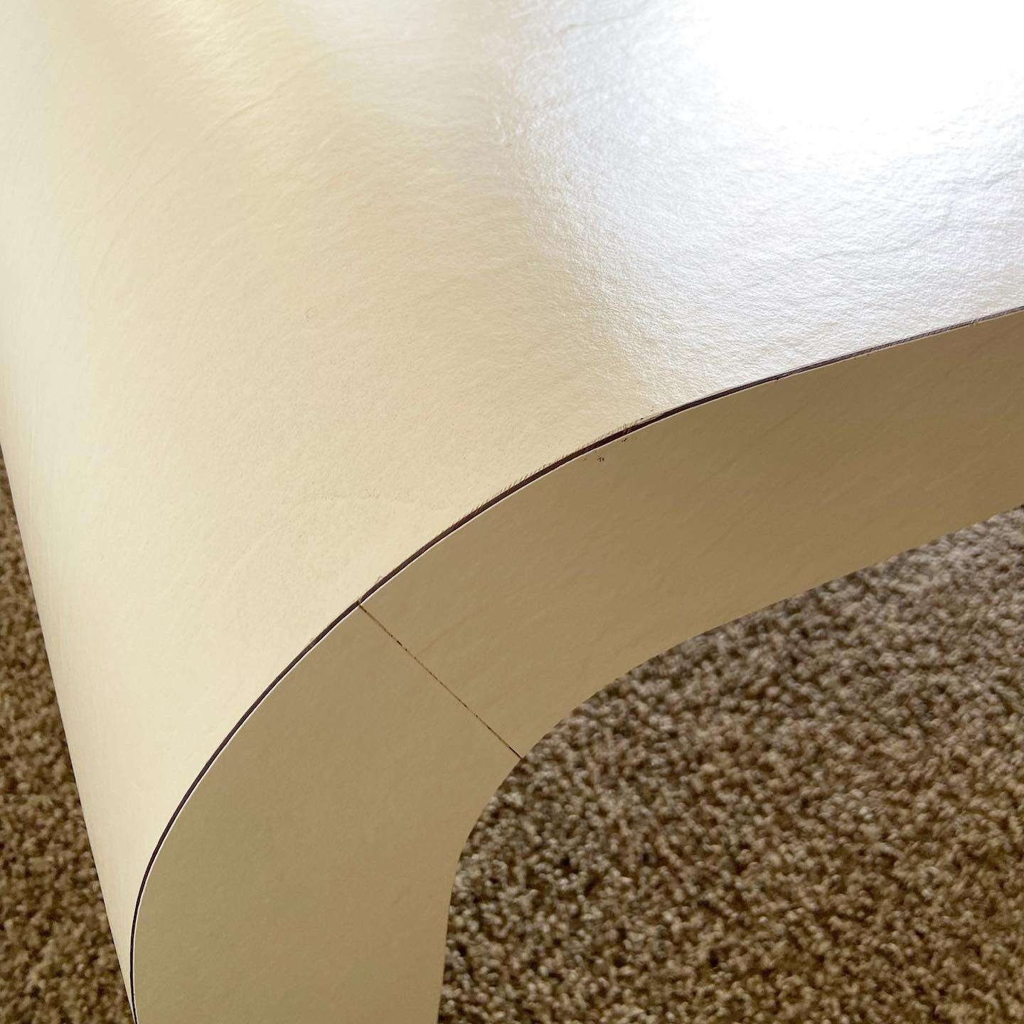 Postmodern Cream Textured Laminate Waterfall Coffee Table - Etsy
