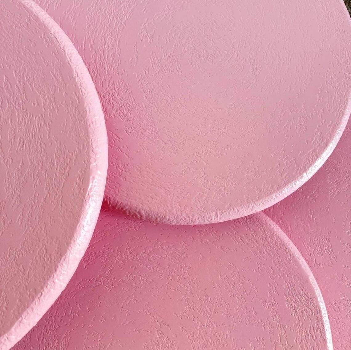 Postmodern Pink Textures Circular Mushroom Nesting Tables - Set of 4 - Etsy
