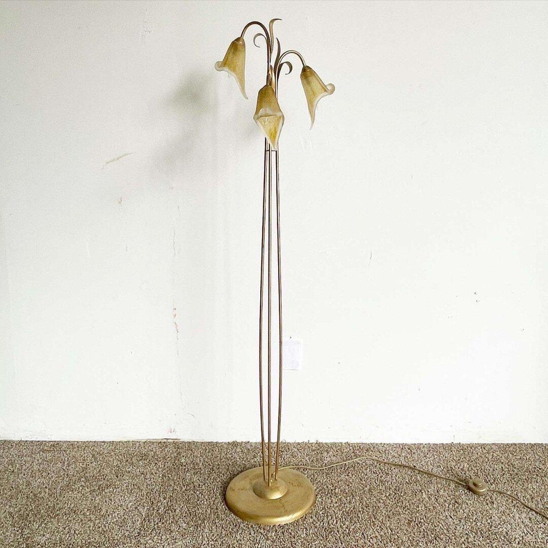 Regency Gold Three Headed Tulip Floor Lamp - Etsy