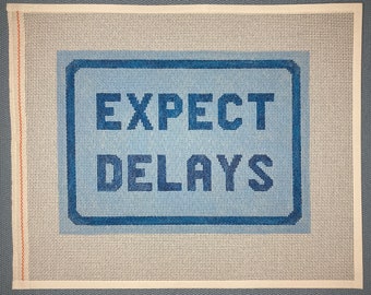 Customizable 8 X 8 Handpainted Needlepoint Canvas, Initial Pillow or ...