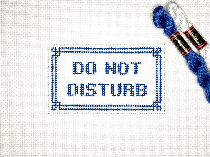 3” X 5” Handpainted Needlepoint Canvas, Do Not Disturb Pillow, Sign, or ...
