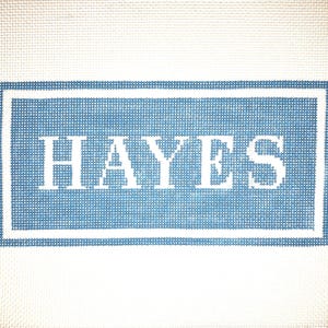 4.5” X 10-ish" Customizable Handpainted Needlepoint Canvas, Name (4-10 Letters) Pillow or Sign ...