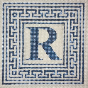 Customizable 8" X 8" Handpainted Needlepoint Canvas, Initial Pillow or ...