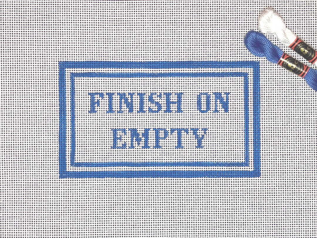 4" X 7” Handpainted Needlepoint Canvas, Finish on Empty Pillow or Sign ...