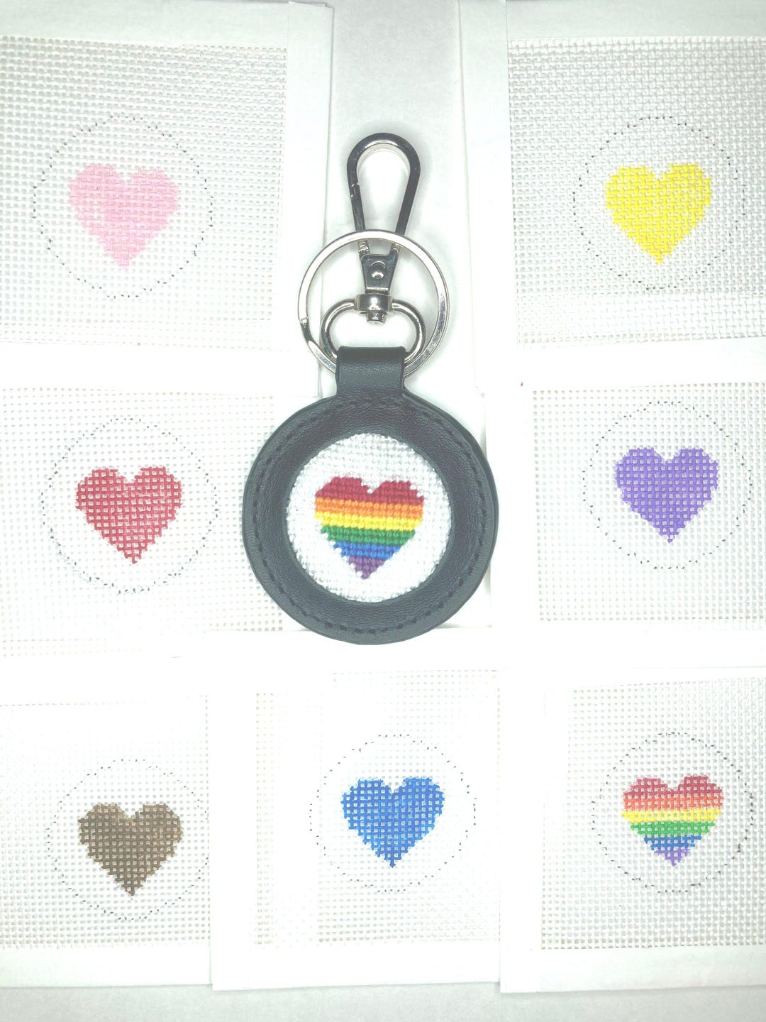 DIY Kit: Color-customizable Handpainted Needlepoint Key Fob Canvas With ...