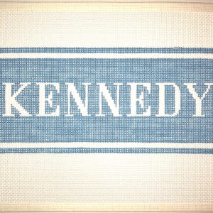 4.5” X 10-ish" Customizable Handpainted Needlepoint Canvas, Name (4-10 Letters) Pillow or Sign ...