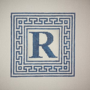 Customizable 8" X 8" Handpainted Needlepoint Canvas, Initial Pillow or ...