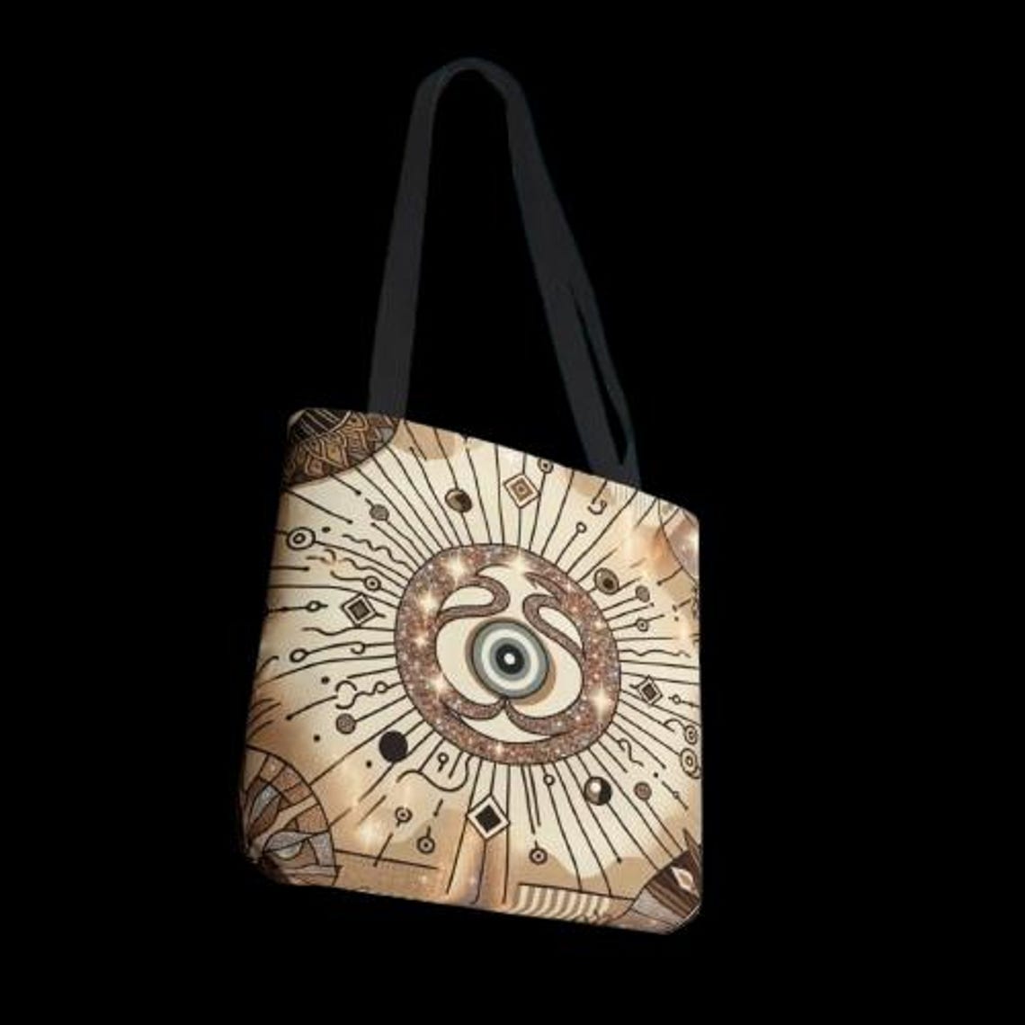 Spiritual Tote Bag With Protective Symbols, Boho Shoulder Bag for ...