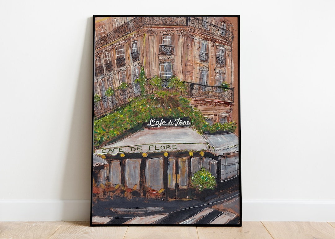 Cafe De Flore Art Print by Laura Cruse, Restaurant Art Print ...