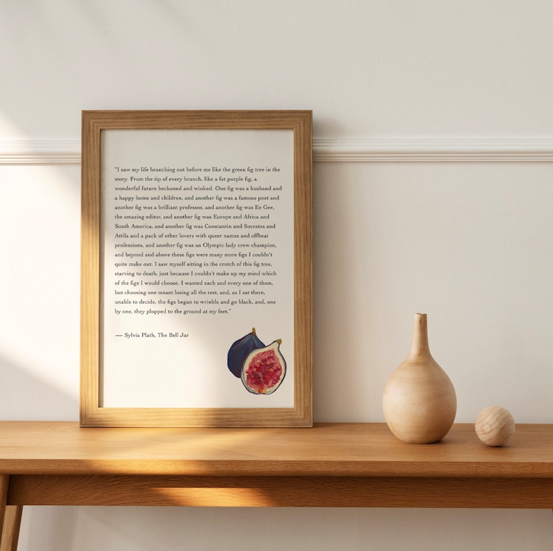 Sylvia Path Fig Tree Art Print, the Bell Jar, Fig Tree Print, Kitchen ...